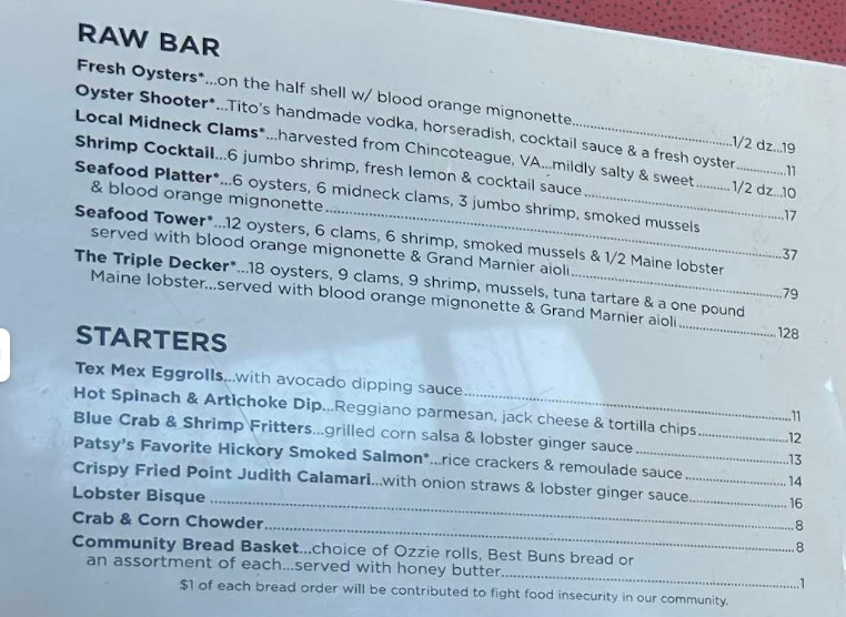 Patsy’s American Restaurant Menu | BBQ, Seafood & Cocktails in Vienna, VA
